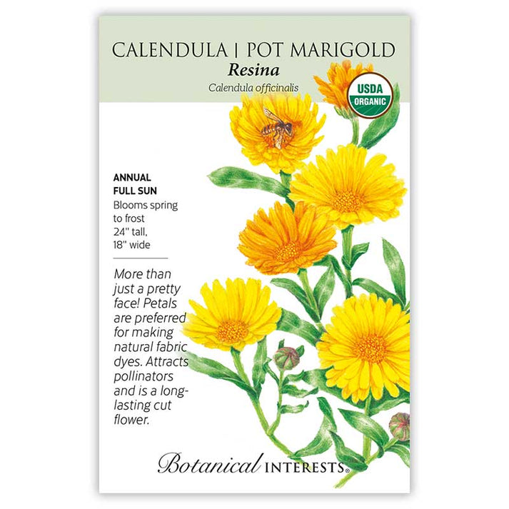 Resina Calendula (Pot Marigold) Seeds – Botanical Interests